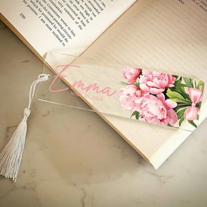 Flower Bouquet Printed Bookmark, Personalized Bookend for Mom, Mother's ...