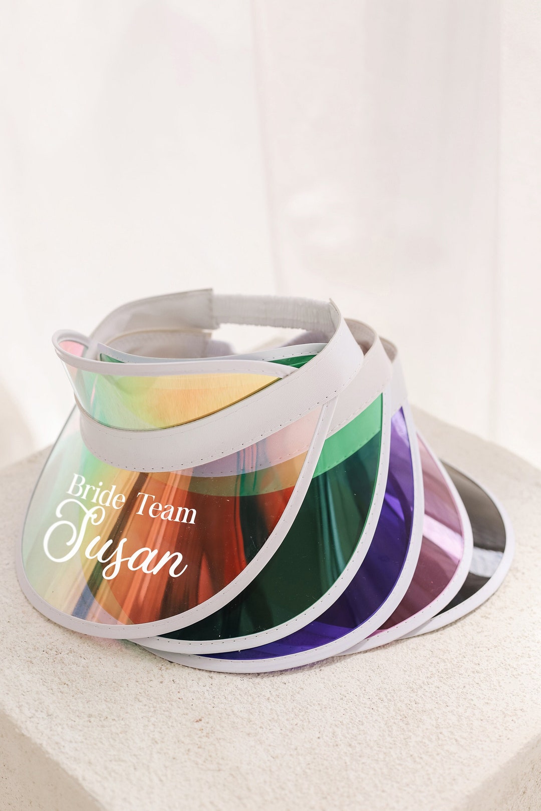 Holographic Bride Visor Cap, Personalized Wedding Party Favors ...