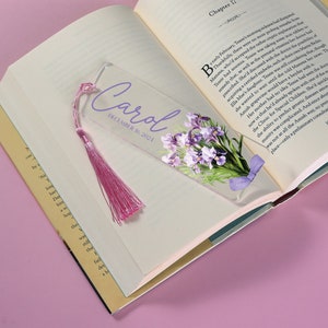 Flower Bouquet Printed Bookmark, Personalized Bookend for Mom, Mother's ...
