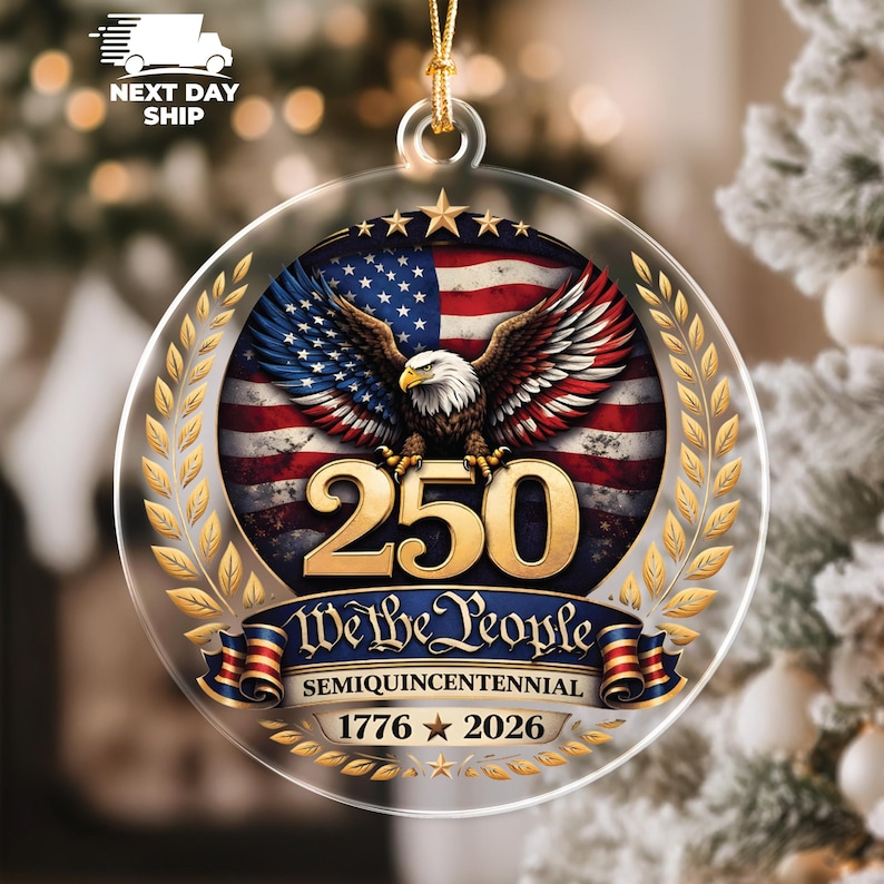 USA 250th Anniversary Ornament, Fourth of July Ornament, Independence ...