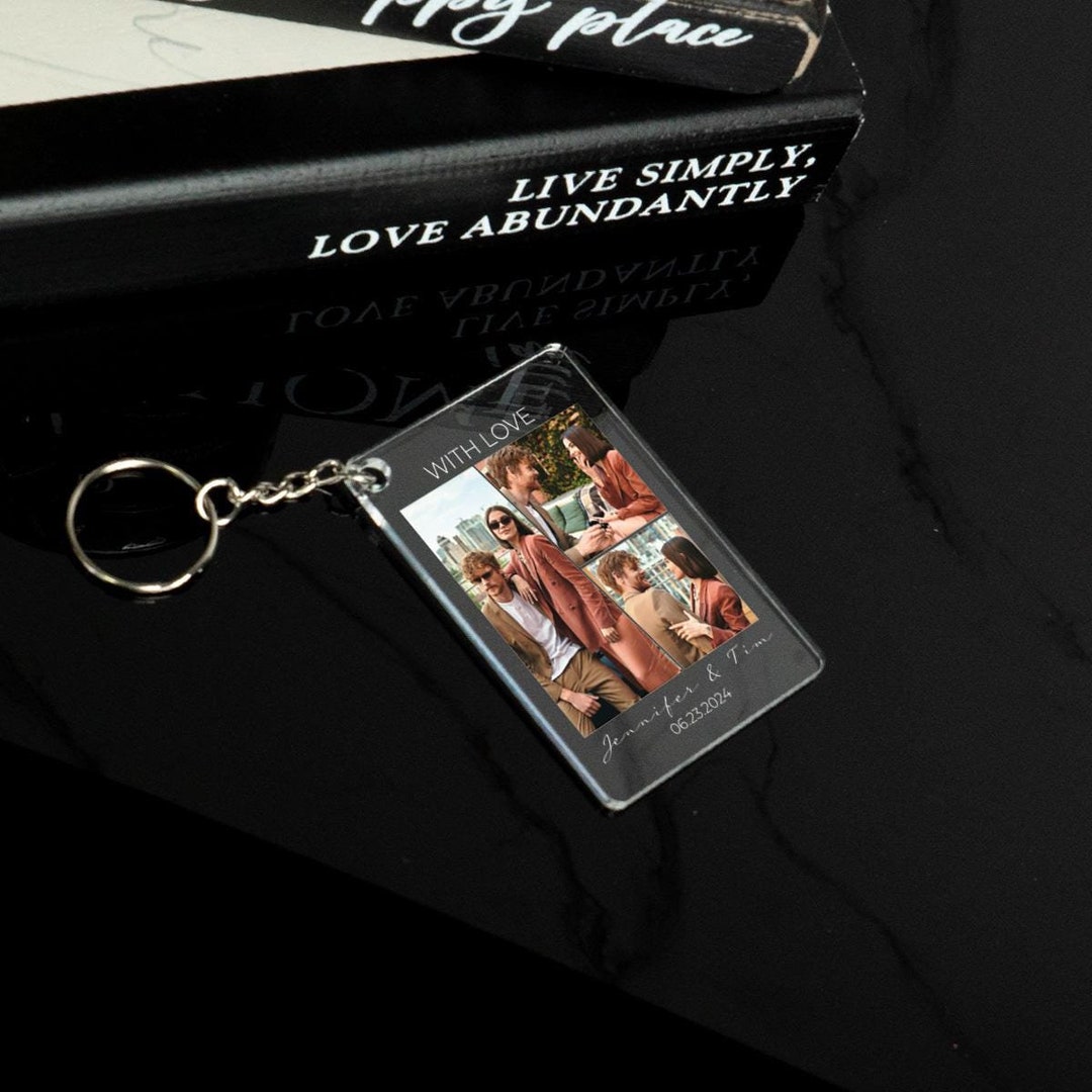 Custom Photo Keychain, Couple Picture Keychain, Personalized Picture ...