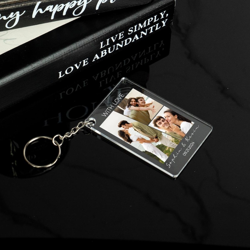 Custom Photo Keychain, Couple Picture Keychain, Personalized Picture ...