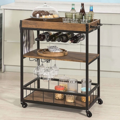Industrial Rustic Bar Cart - Etsy
