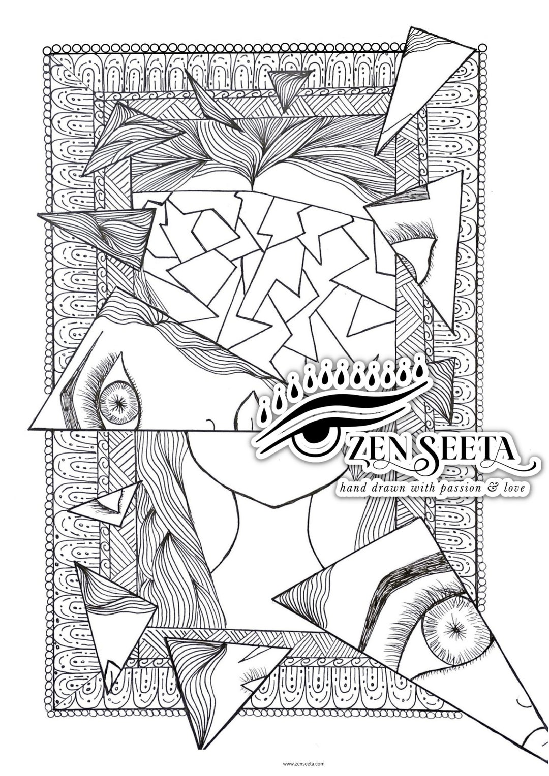 Single Zen Art Printable Adult Colouring Sheet A Broken - Etsy