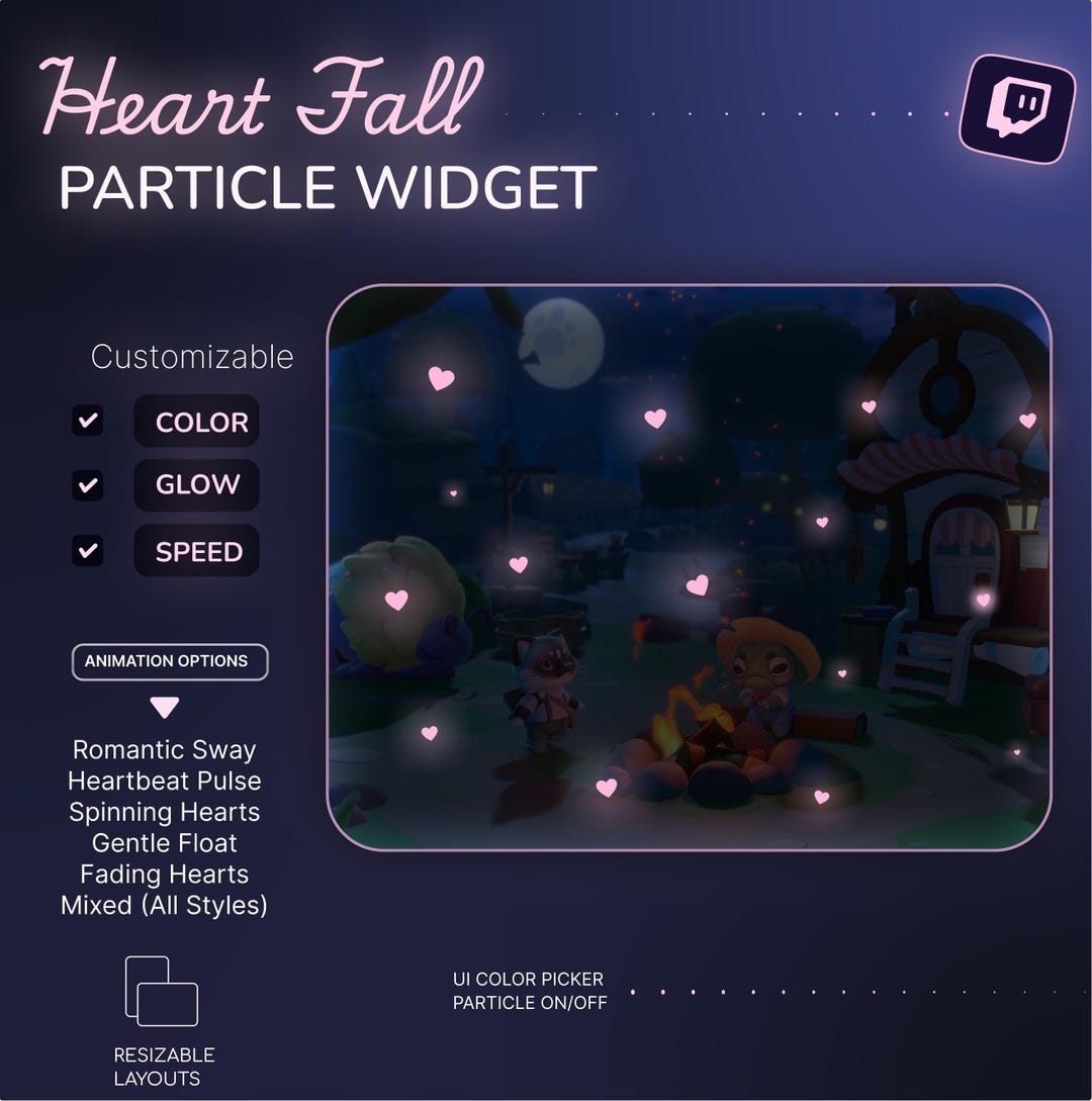 Valentine's Day Heartfall Stream Widget | Animated Hearts Overlay ...