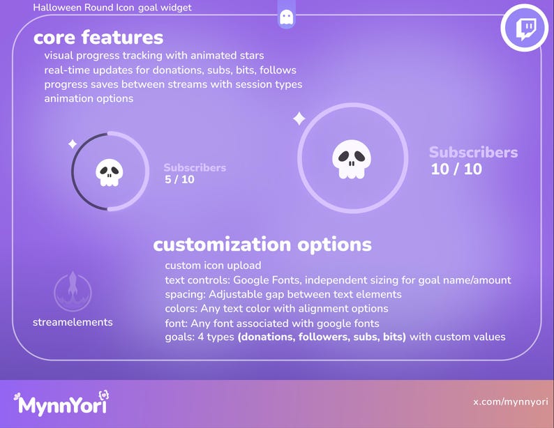 Halloween Round Icon Goal Widget | Custom Halloween Widgets for Spooky ...