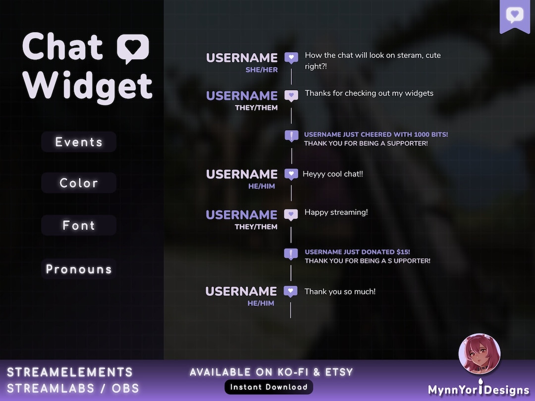 Cute Chat Bubble Widget for Twitch Stream (digital Download) - Etsy