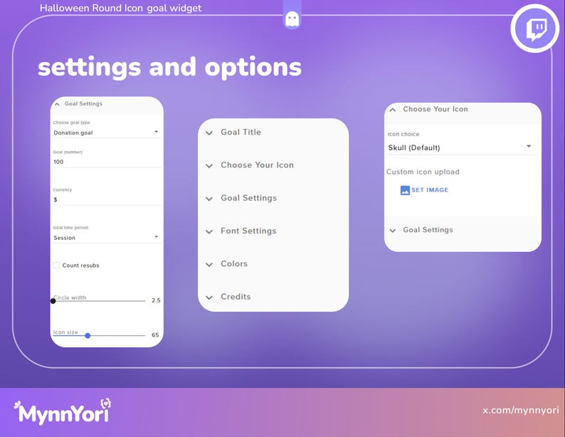Halloween Round Icon Goal Widget | Custom Halloween Widgets for Spooky ...
