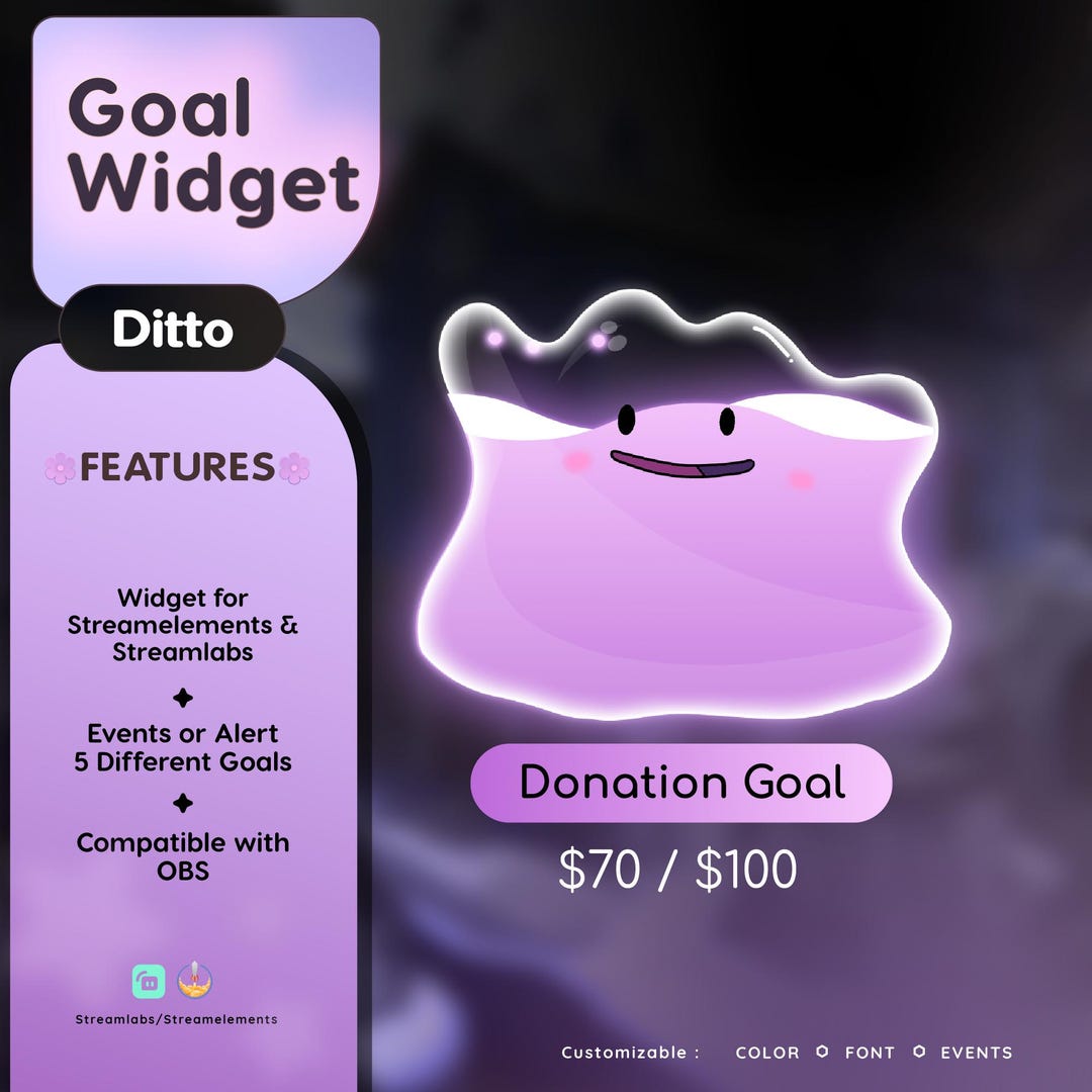 Pokémon Ditto Goal Widget Goal Widget For Twitch Streamers Fully