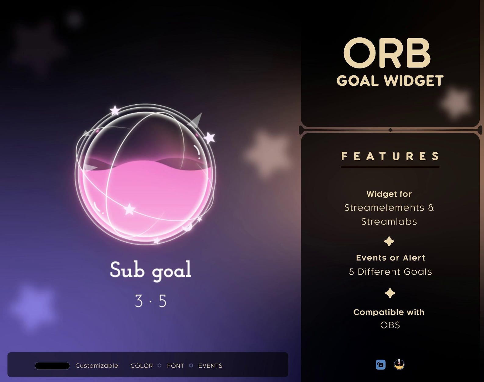 Orb Goal Widget: Customizable Stream Overlay for Twitch, Streamlabs ...