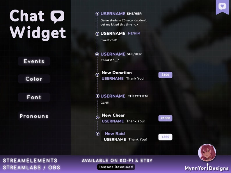Twitch Chat Widget | Circle Pop Chat Widgets | Fully Customizable for Your Streaming Needs - Etsy