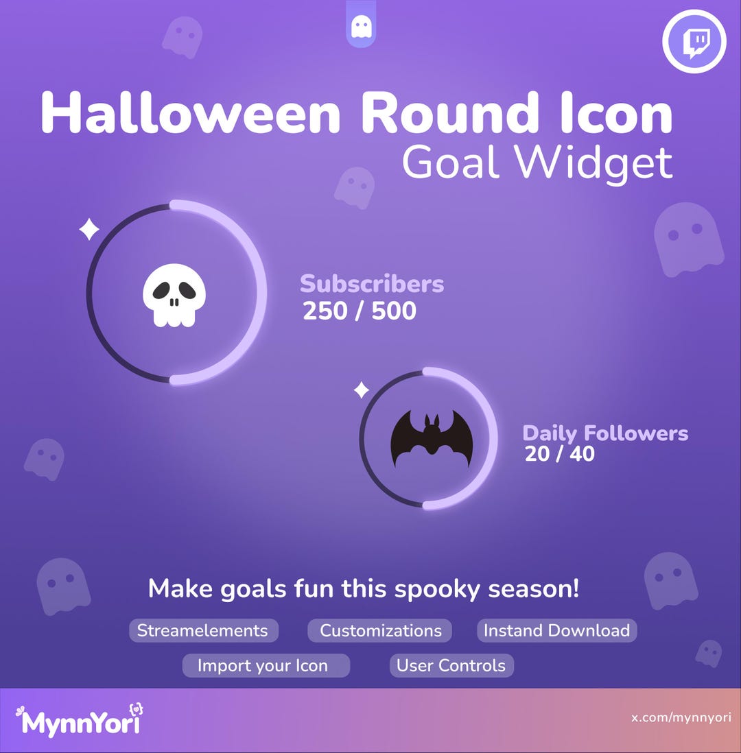 Halloween Round Icon Goal Widget | Custom Halloween Widgets for Spooky ...