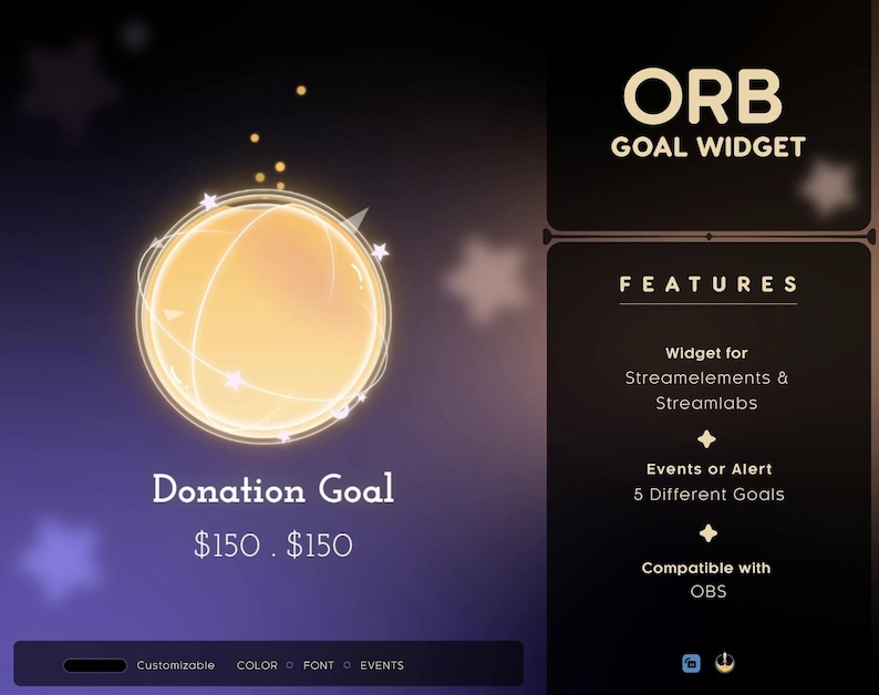 Orb Goal Widget: Customizable Stream Overlay for Twitch, Streamlabs ...