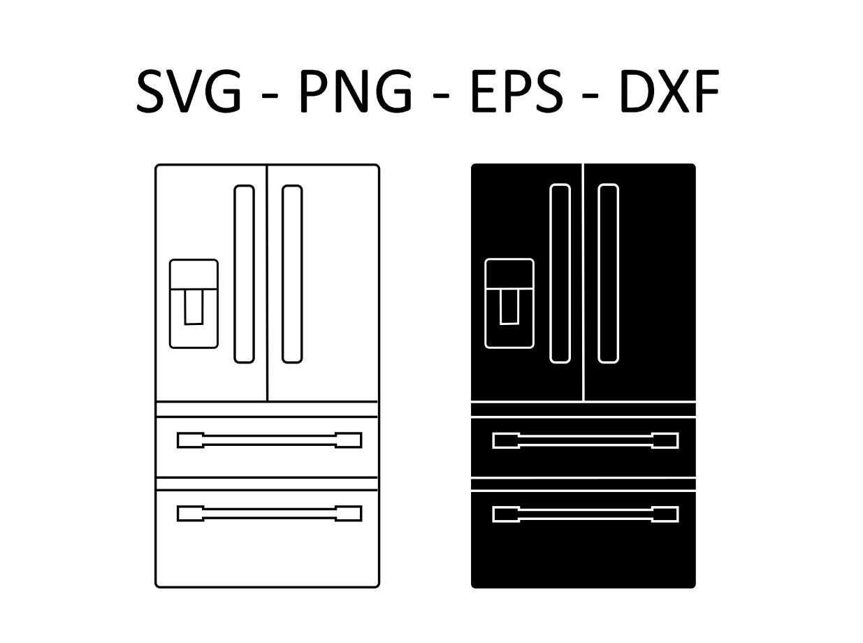 Fridge, Refrigerator, Freezer, Kitchen Appliances, SVG Files, Clipart ...