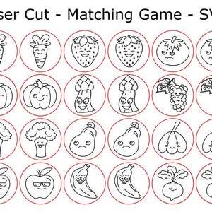 Fruit Matching Game SVG | Matching Game | Laser Cut Files | Cute Fruits ...
