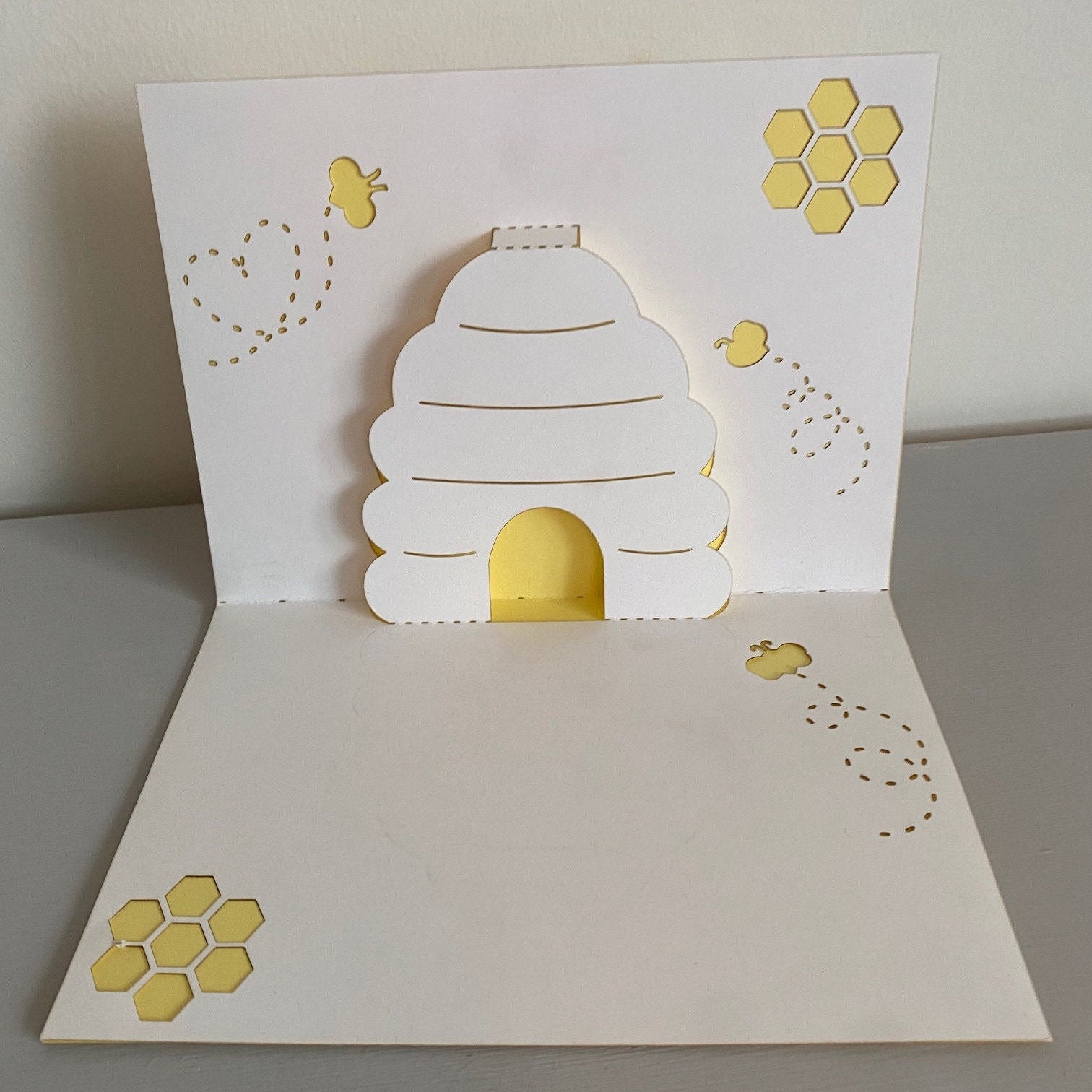 Bee Hive Pop up Birthday Card Template SVG, DXF, Pdf, Eps DIY Bumble ...