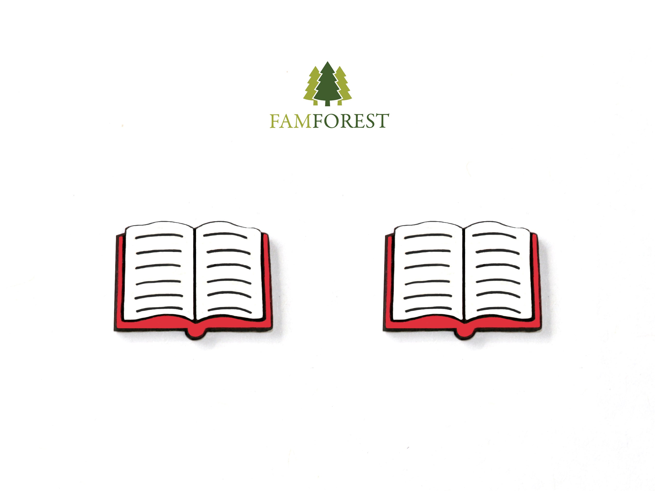Book Earring SVG | Stud Earring SVG | Laser Cut Files | Glowforge ...
