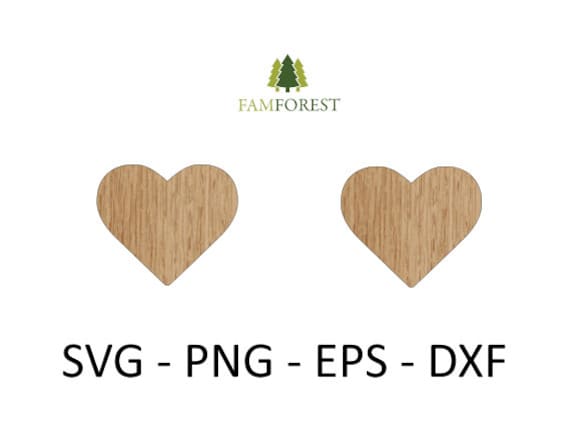 Heart Earring SVG Stud Earring SVG Laser Cut Files - Etsy