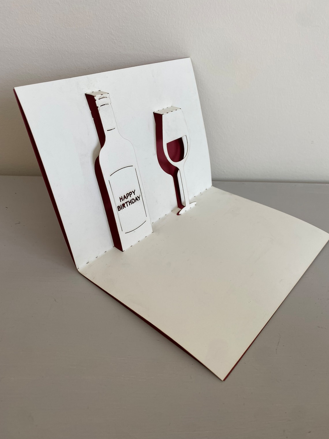 Wine Pop up Birthday Card Template | Wine Bottle | SVG, DXF, Pdf, Eps ...
