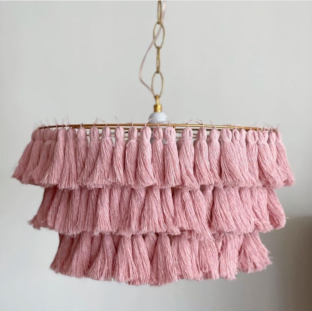 Boho Light,boho Chandelier, Fringe Chandelier, Tassel Lamp Shade 40cm ...