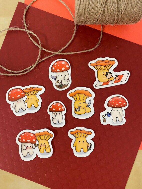 Cute Mushroom Stickers | Etsy