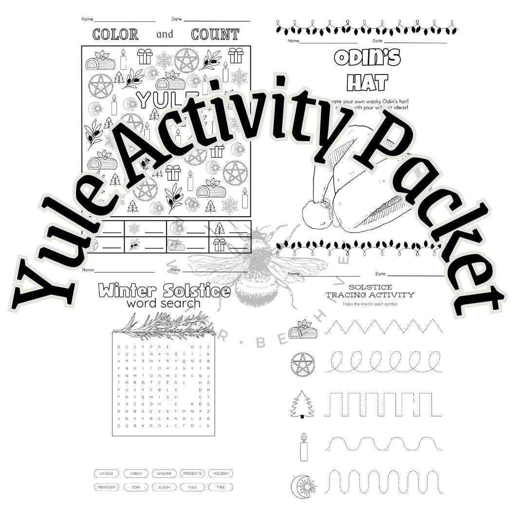Yule Activity Packet for Kids | Pagan Winter Solstice Crafts, Games ...