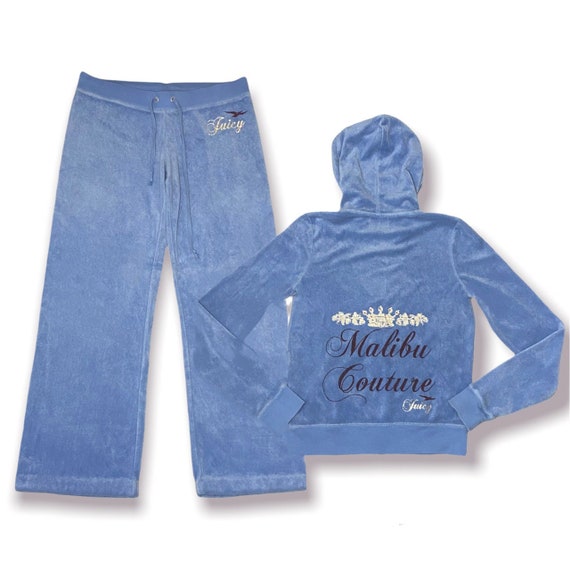 Vintage Juicy Couture Blue Terry Cloth Tracksuit 2 Pi… - Gem