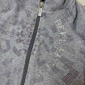 Vintage Bebe Sport Grey Rhinestone Zip up Y2K Early 2000s Size Small - Etsy
