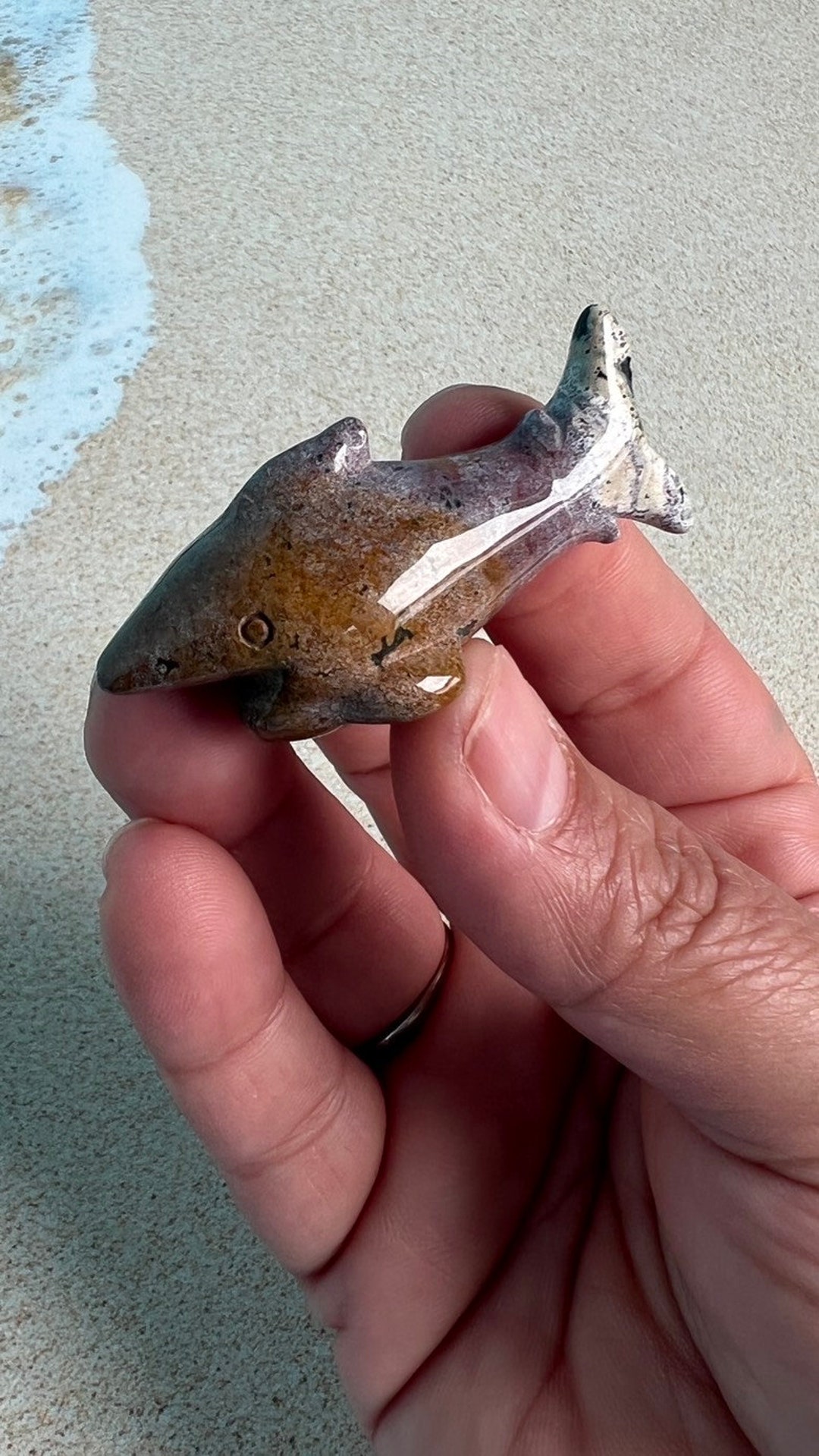 Super Cute Ocean Jasper Mini Shark Carvings in Pastel Colors ...