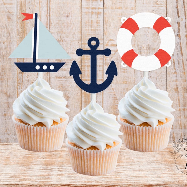 Sailboat Cupcake Toppers - Etsy