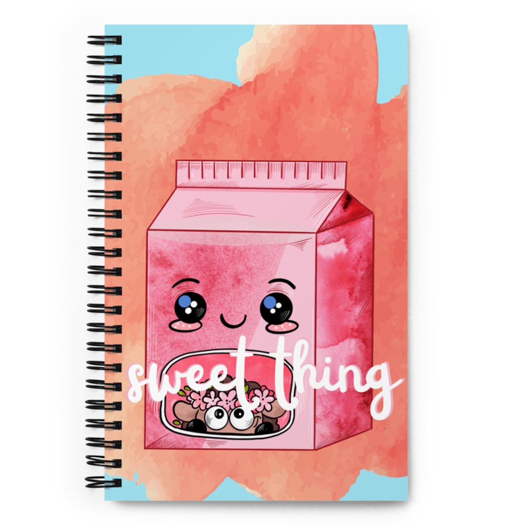 Cute Strawberry Milk Dotted Spiral Notebook - Etsy