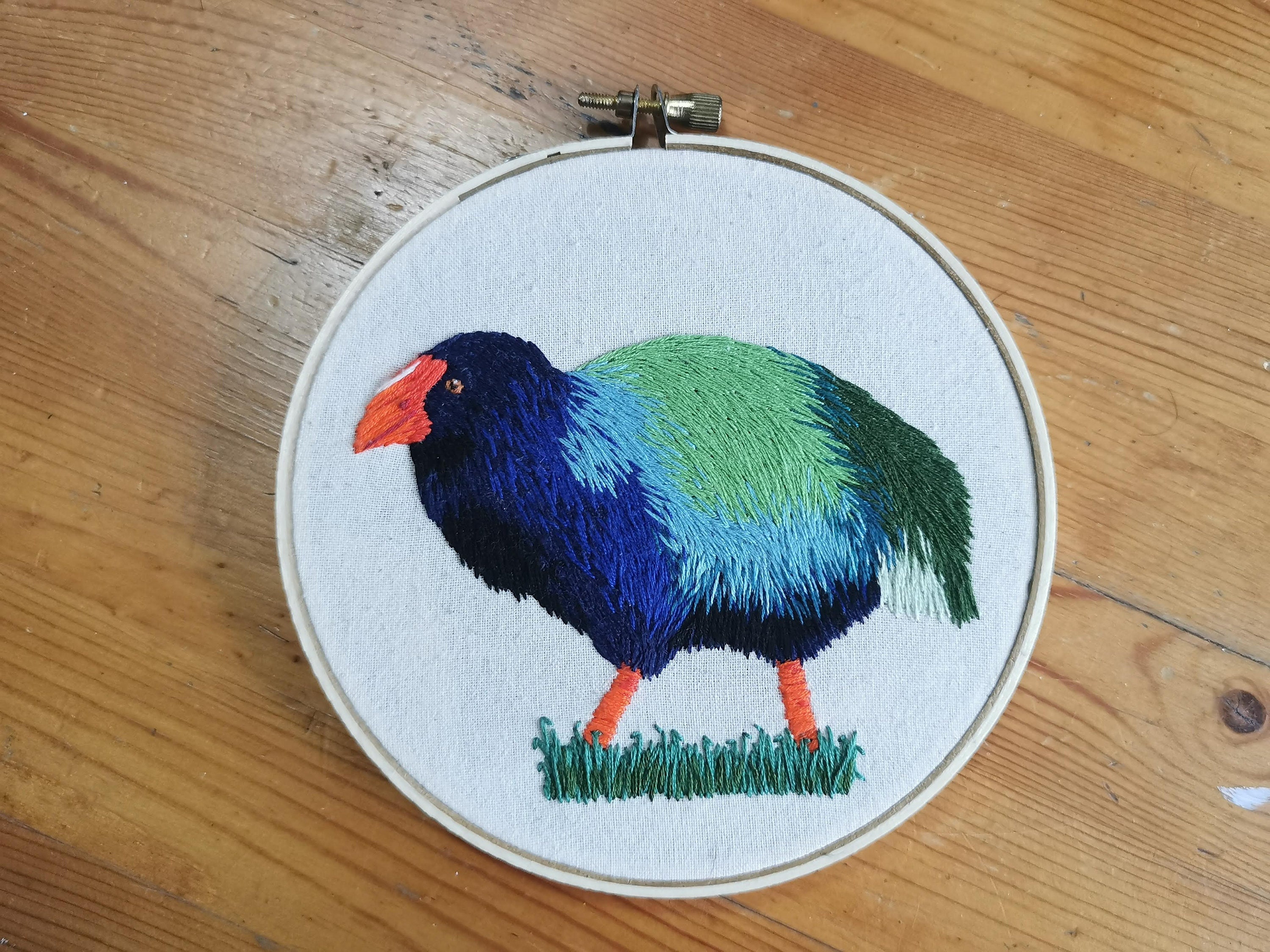Takahe, New Zealand Bird Embroidery, Endangered Bird Art, Bird Lover ...