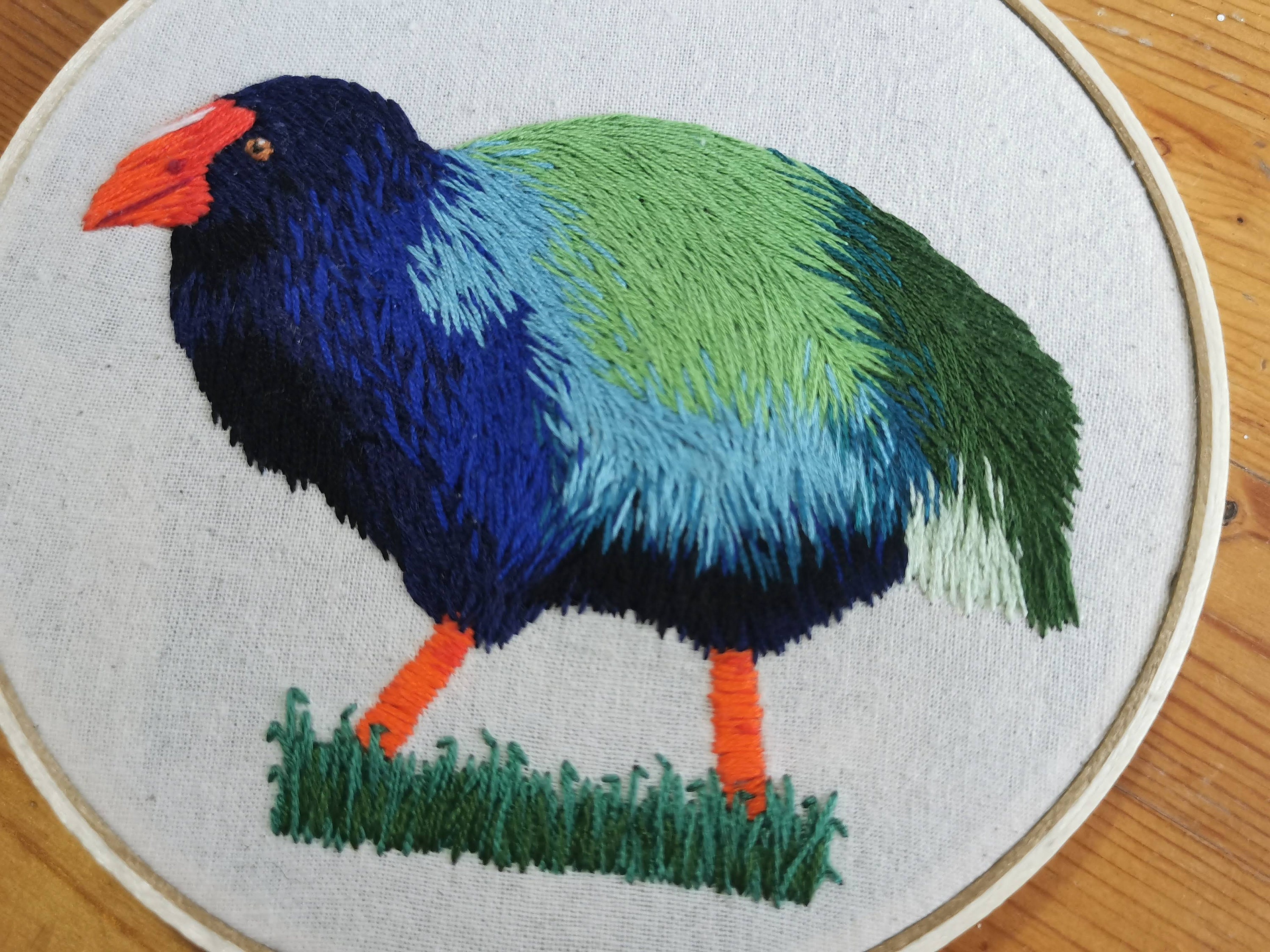 Takahe, New Zealand Bird Embroidery, Endangered Bird Art, Bird Lover ...