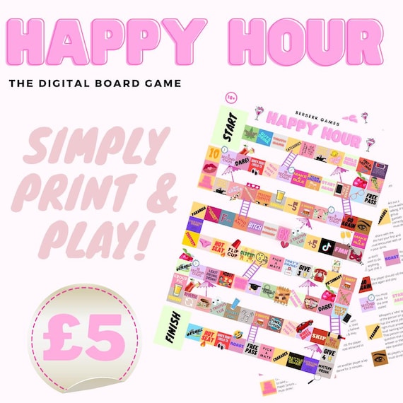 Happy Hour the Printable Drinking Game | Etsy