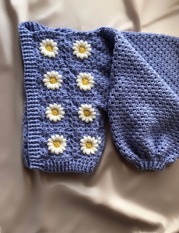 Crochet Cardigan | Chunky Cardigan | Handmade Flower Crochet Cardigan | Chunky Cardigan | Handmade Flower