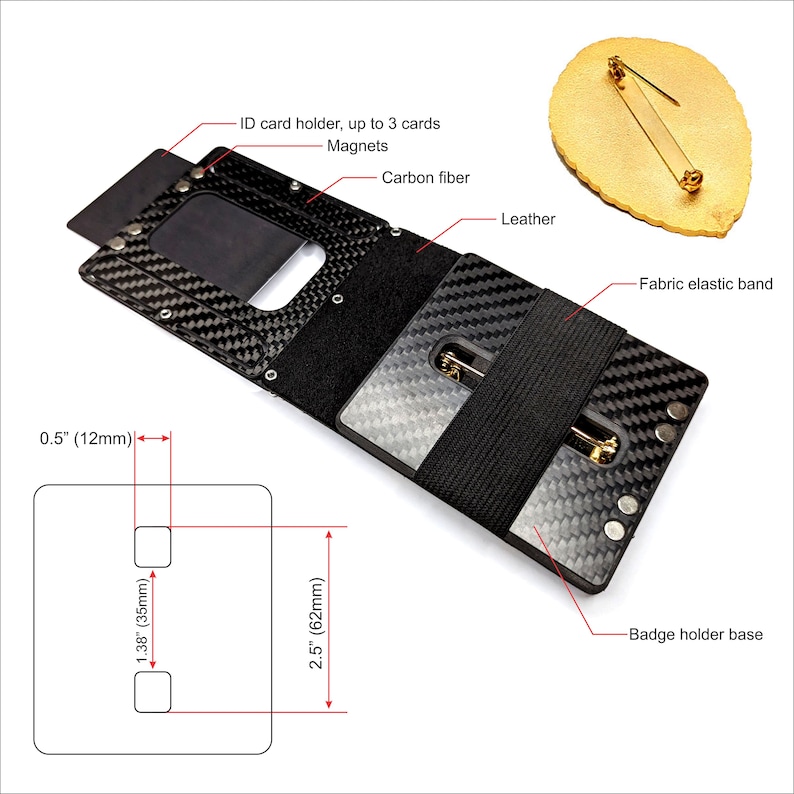 Carbon Fiber and Leather Police Badge Wallet Tactical Holder - Star ...