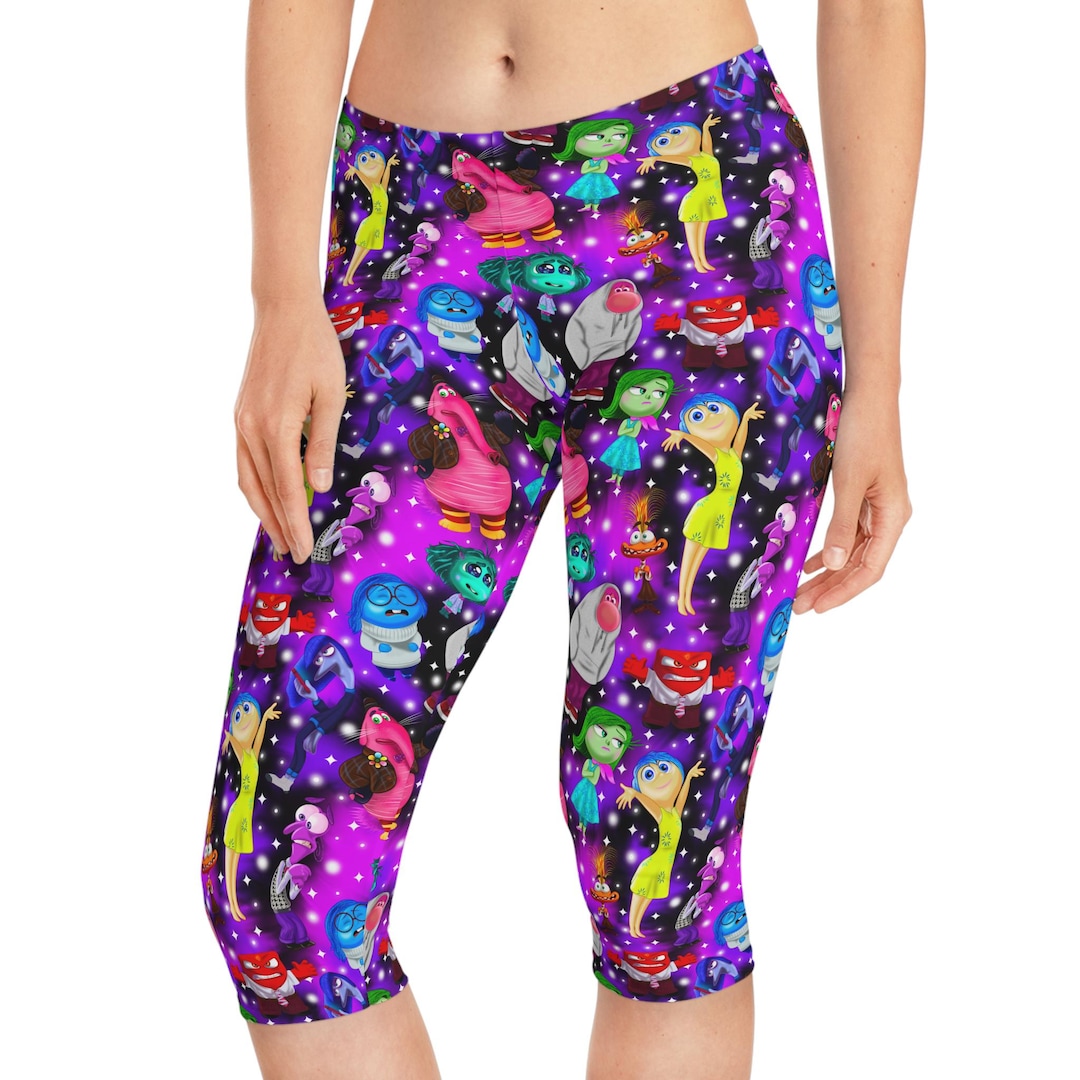 Inside Out Capri Leggings – Pixar Emotion Print With Joy, Sadness ...