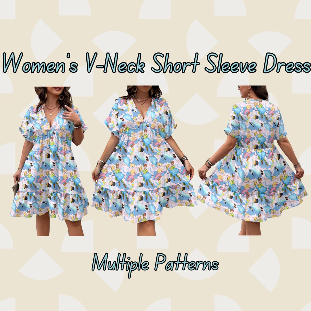 Disney Inspired V-neck A-line Dress | Lightweight Summer Vacation Dress ...