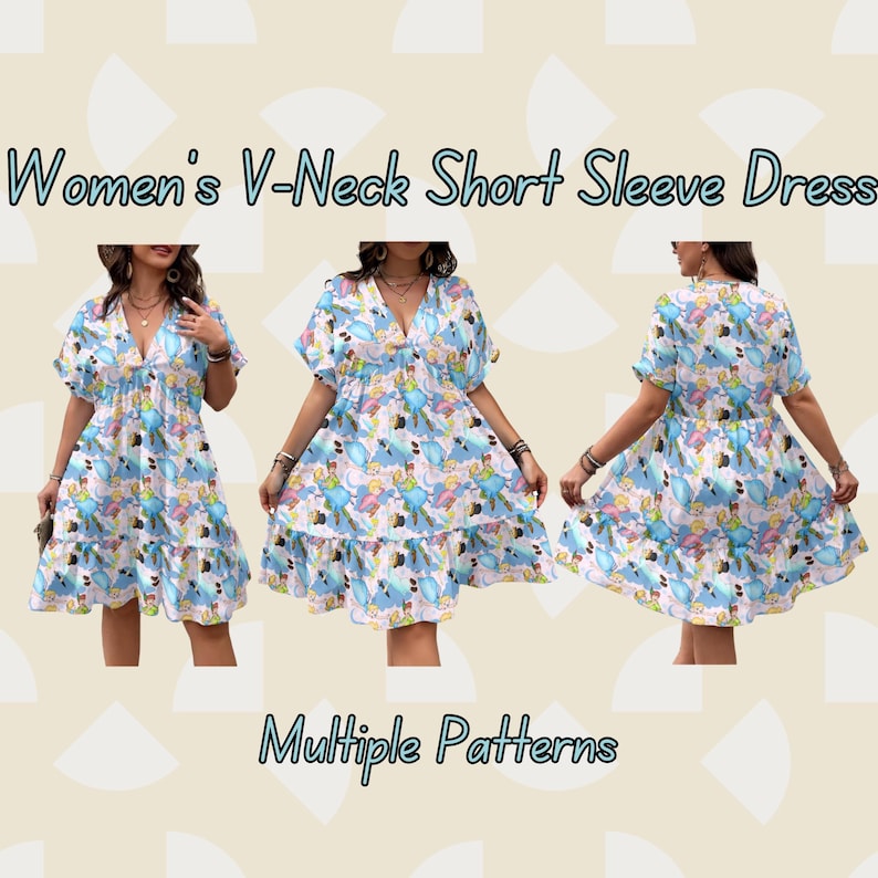 Disney Inspired V-neck A-line Dress | Lightweight Summer Vacation Dress ...