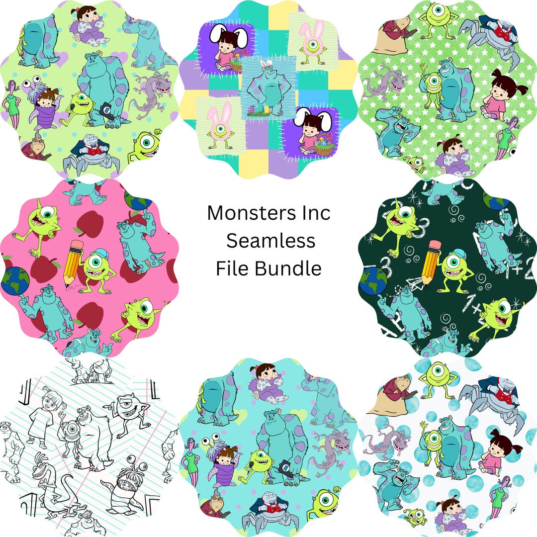 Monsters Inc Seamless File Bundle - Etsy