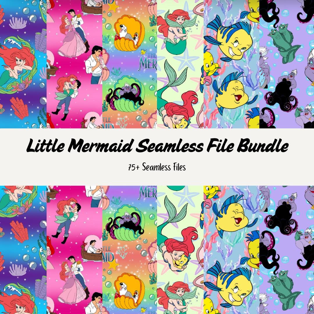 Little Mermaid Seamless File Bundle - Etsy