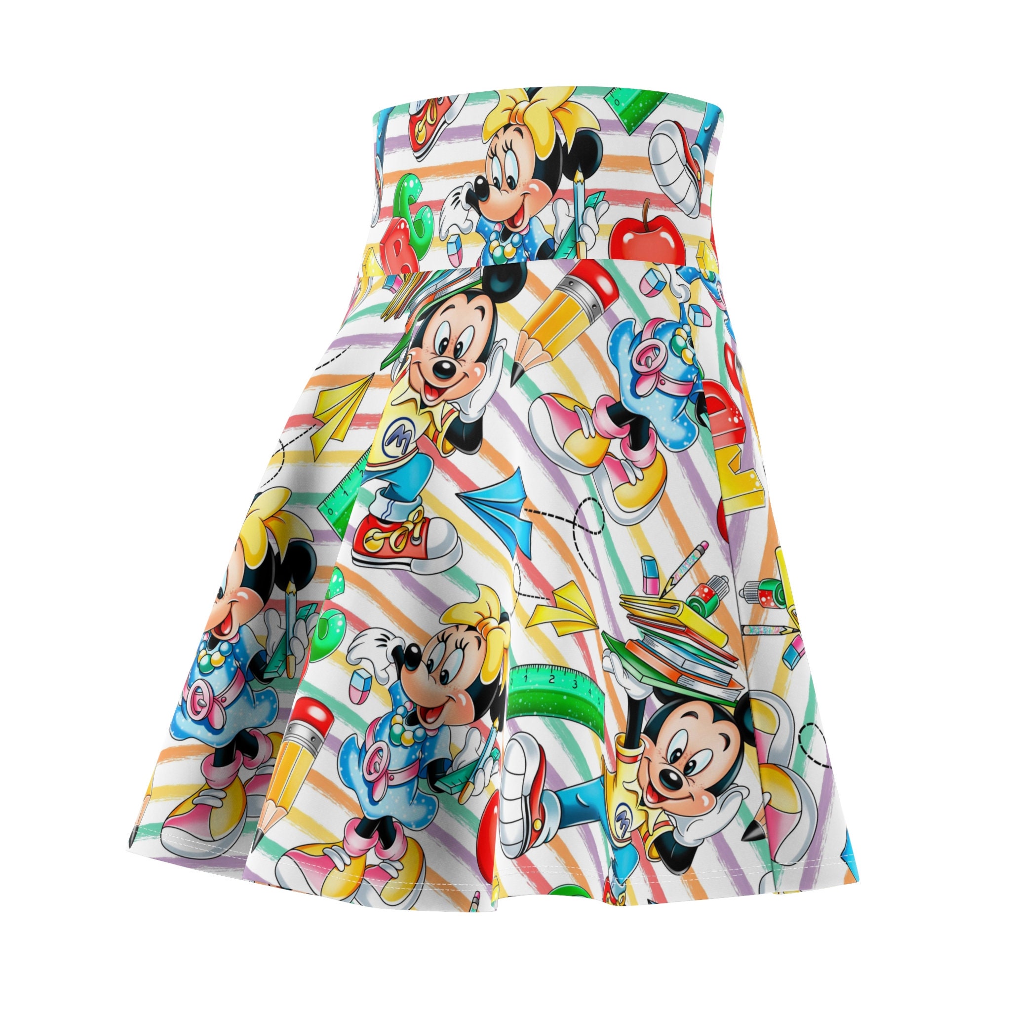 Mickey Mouse Back To School Teacher Women's Skater Skirt (AOP)