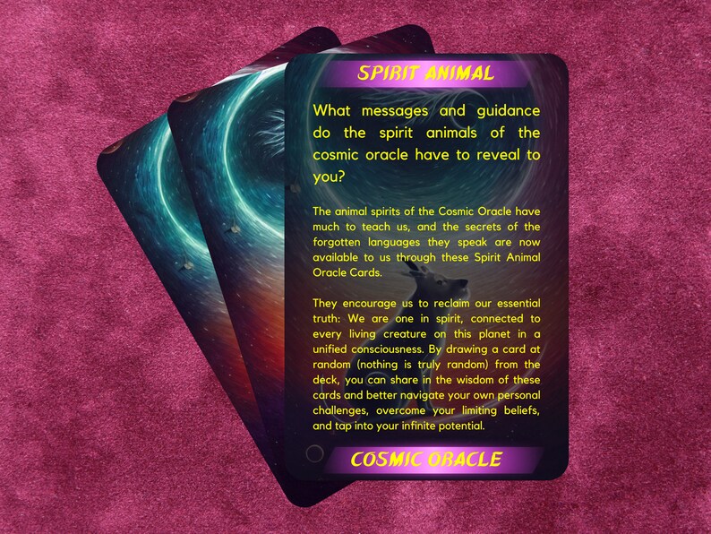 Printable Spirit Animals of the Cosmic Oracle Deck and Guide Book. - Etsy