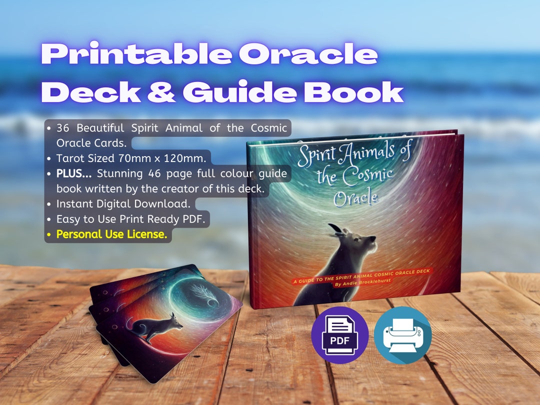 Printable Spirit Animals of the Cosmic Oracle Deck and Guide Book. - Etsy