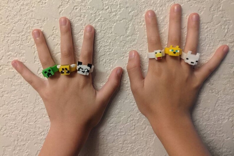 Minecraft Assorted Kids Ring Panda Arctic Fox Axolotl - Etsy