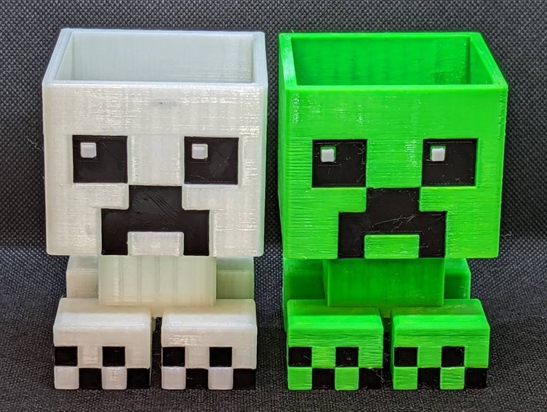 Minecraft Creeper Pencil Holder 4 Inch Tall Chibi Cute Style - Etsy