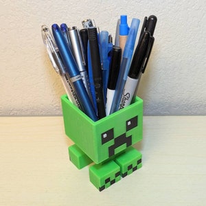 Minecraft Creeper Pencil Holder 4 Inch Tall Chibi Cute Style - Etsy