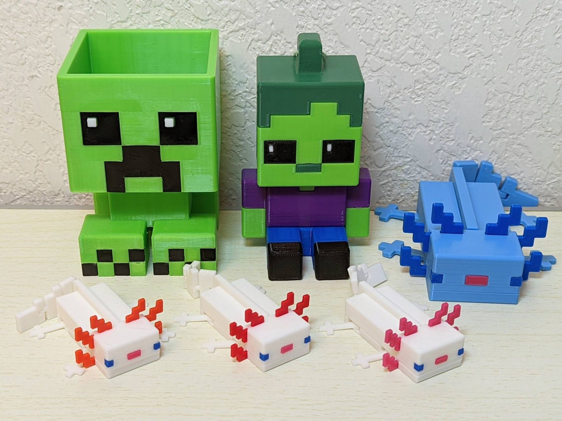 Minecraft Creeper Pencil Holder 4 Inch Tall Chibi Cute Style - Etsy