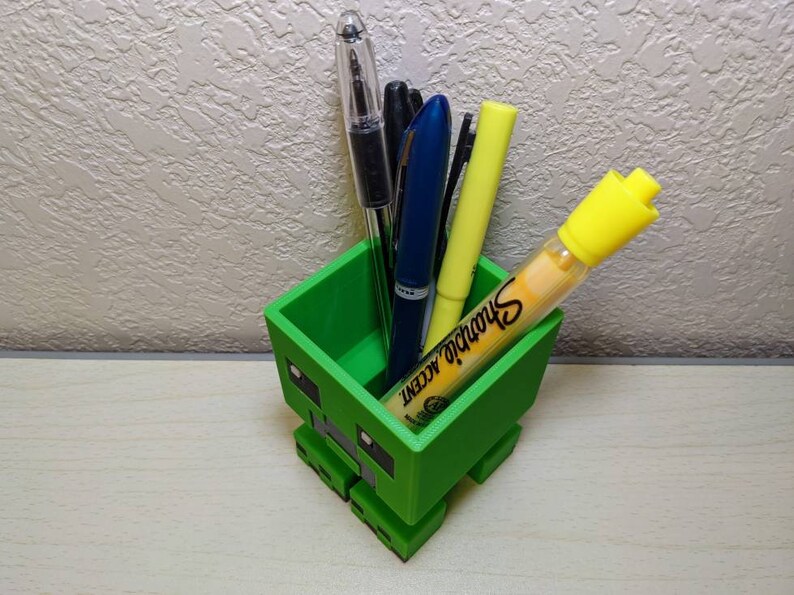 Minecraft Creeper Pencil Holder 4 Inch Tall Chibi Cute Style - Etsy