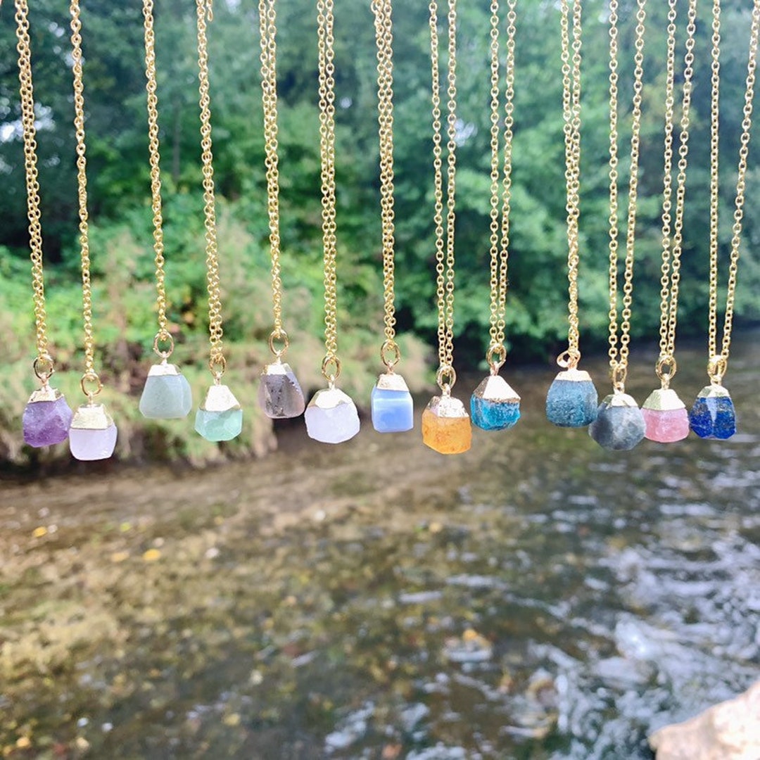 Raw Crystal Necklace, Quartz Point Necklace, Birthstone Necklace ...